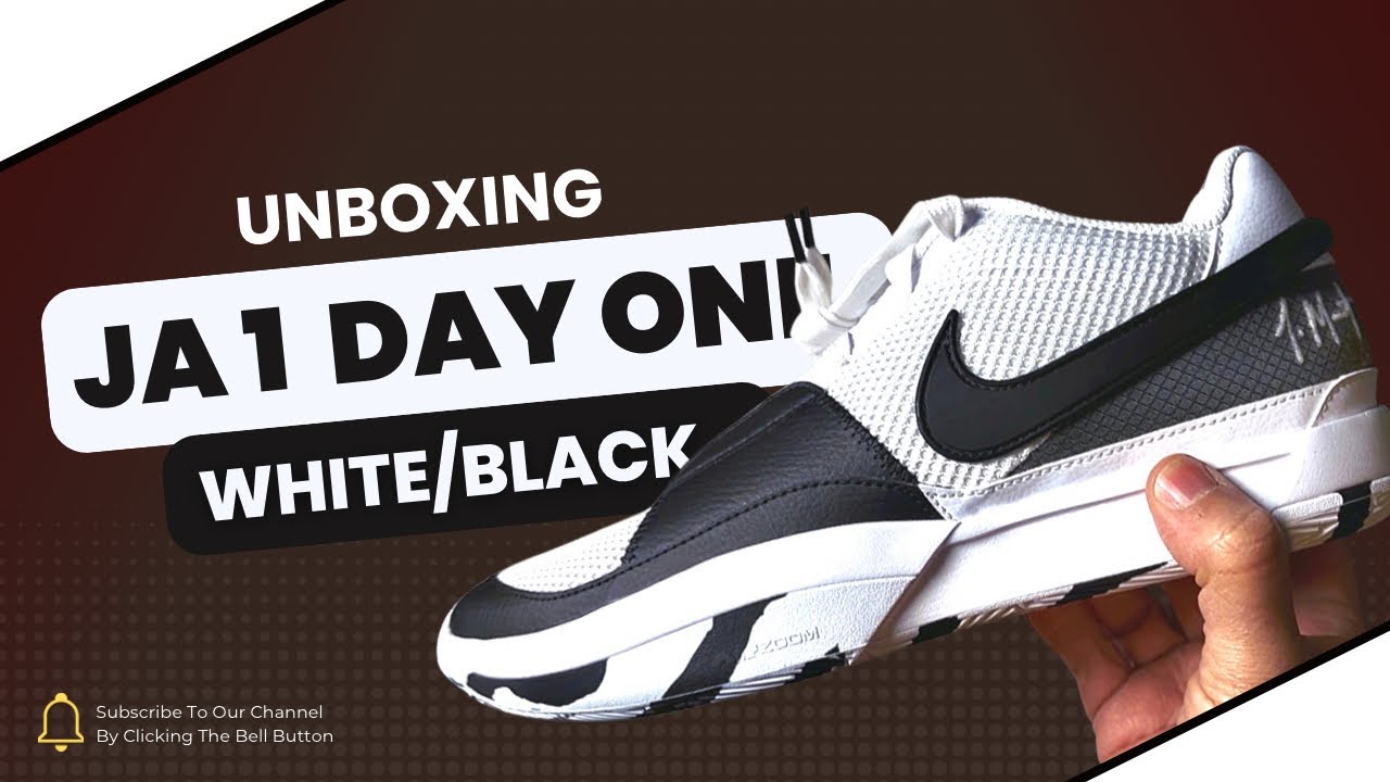 Nike Ja 1 Day One White/Black Ja Morant Basketball Shoe Unboxing ...