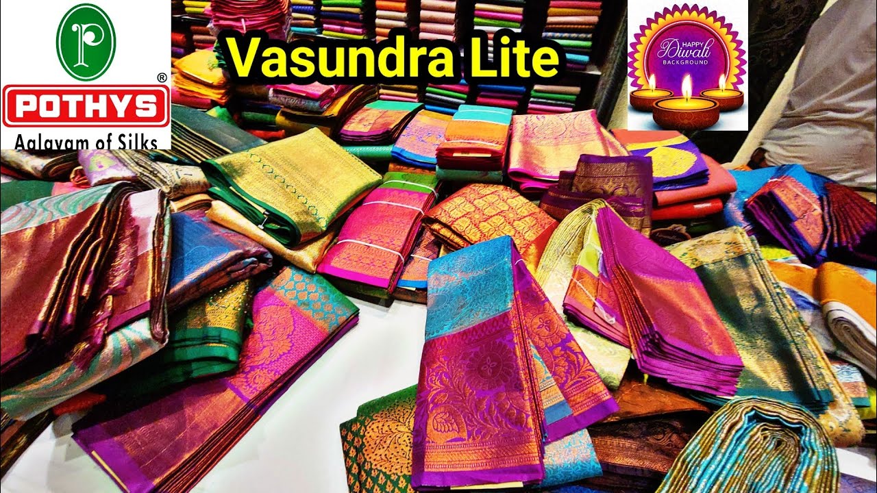 Pothys coimbatore| vasundra pattu sarees in offer price|😍😍😍😍 - YouTube