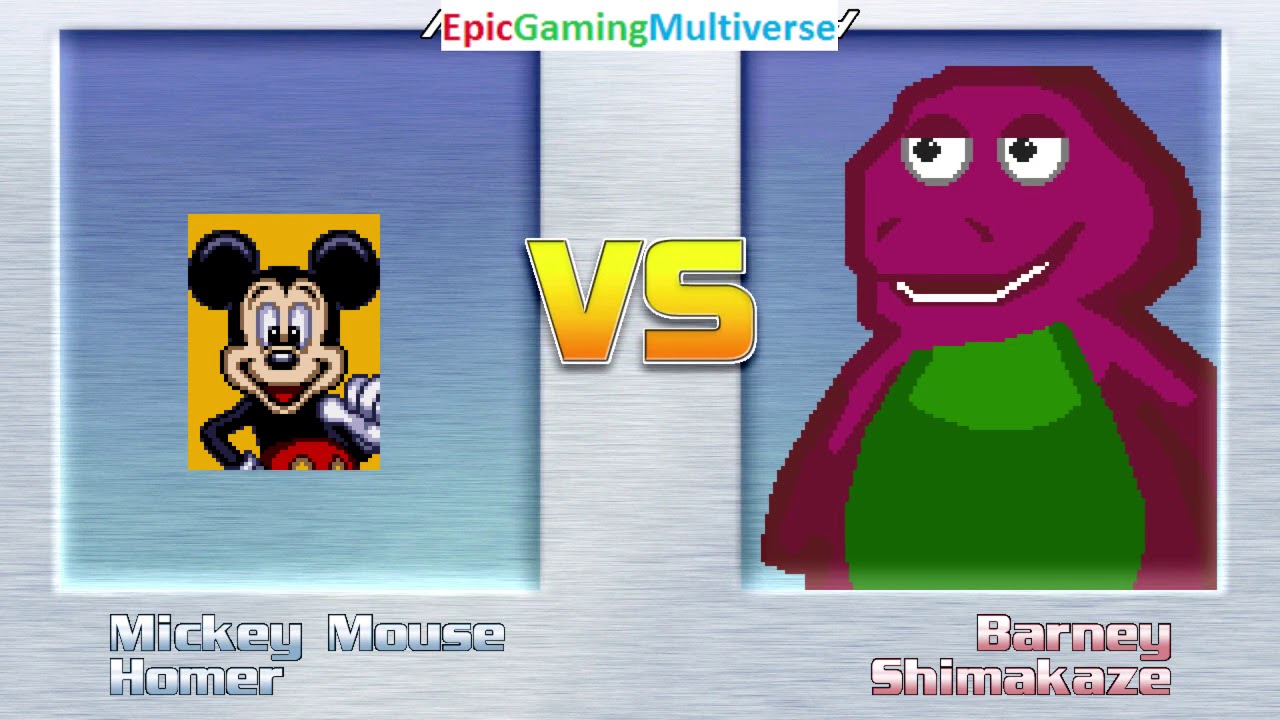 Mickey Mouse And Homer Simpson VS Barney The Dinosaur And Shimakaze In ...