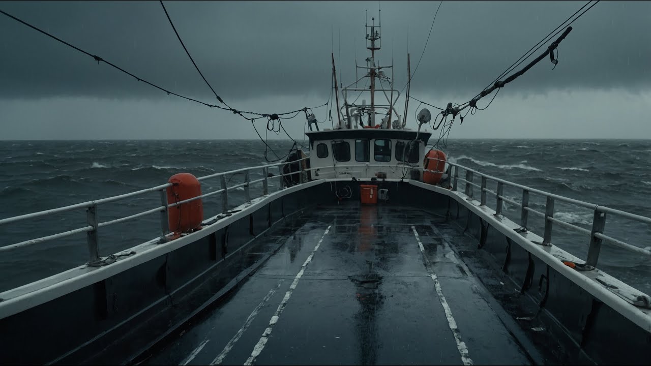 Alone at Sea 🌧️ | Stormy Fishing Vessel Ambience with Rain & Ocean ...