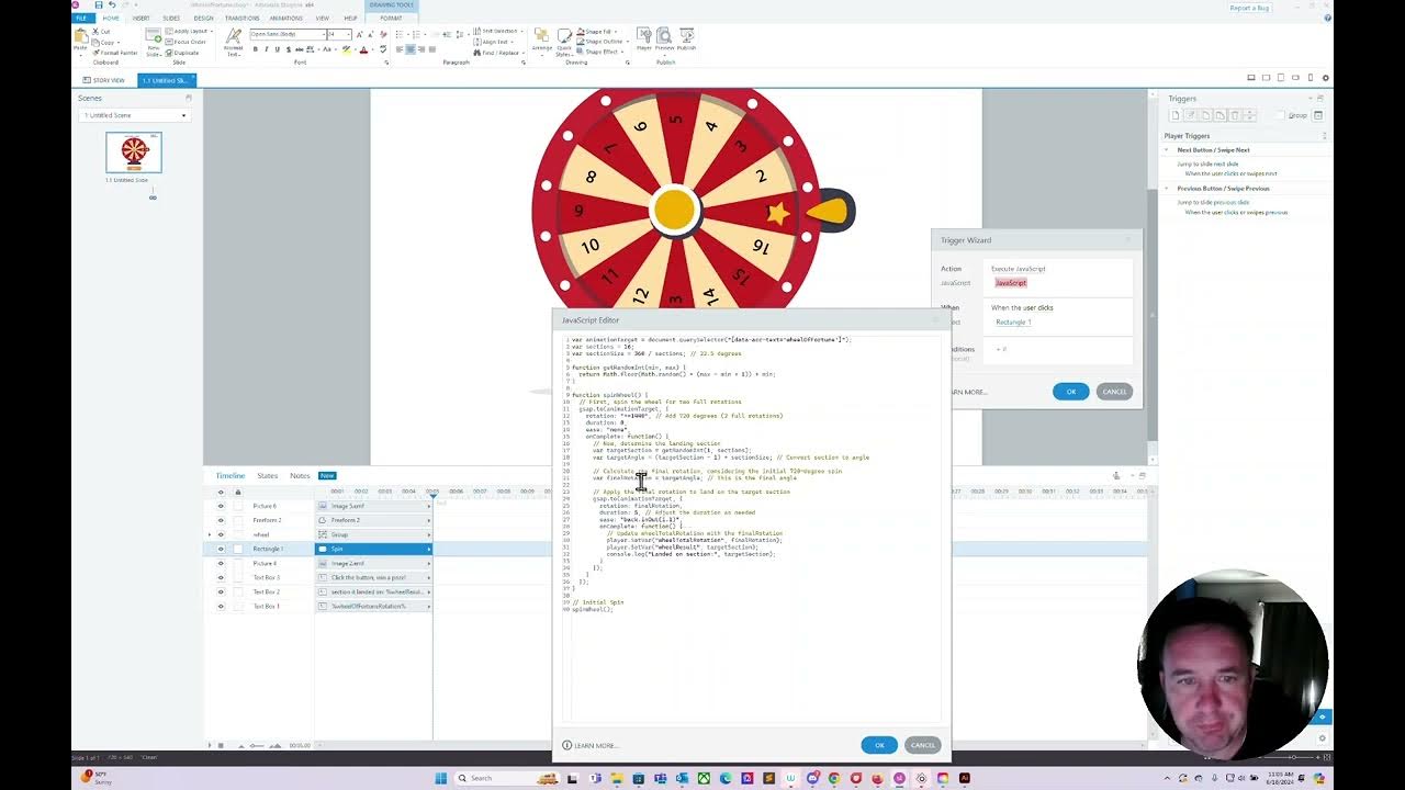 Creating an Interactive Spinning Wheel Animation with GSAP inside Storyline - YouTube