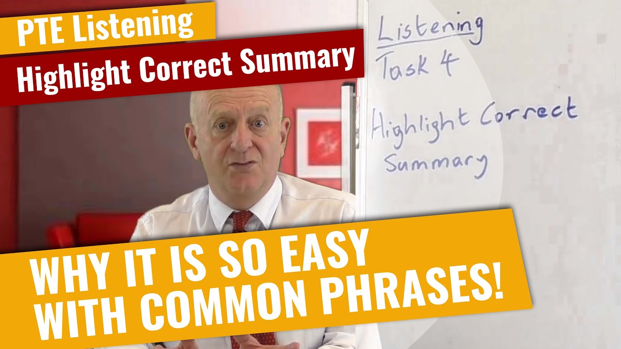 PTE Listening Task 4 Highlight Correct Summary - practice lesson with ...