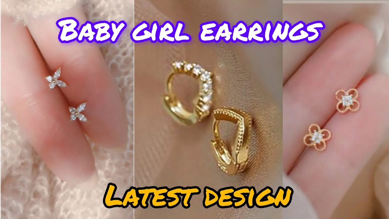 cute baby girl gold earrings. designs.daily wear designs earrings ...