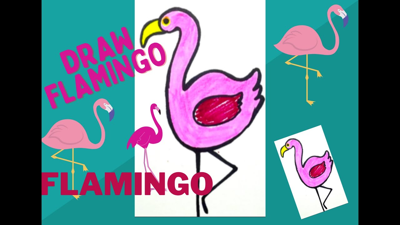 How To Draw A Flamingo | Easy Flamingo | Draw A Bird-Flamingo - YouTube