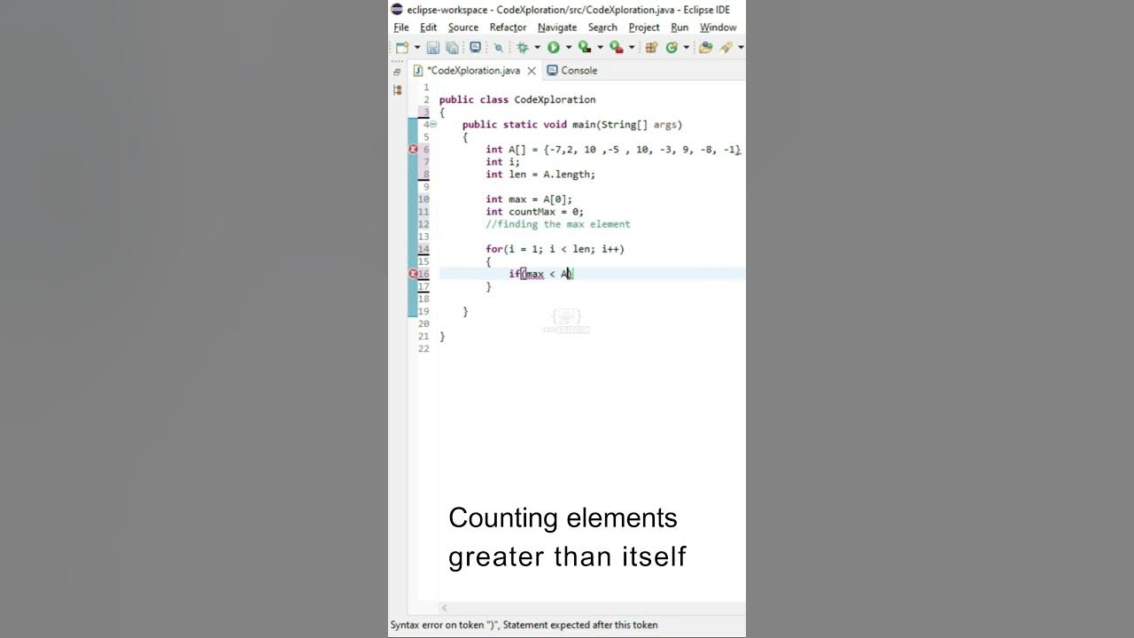 Counting the number of elements in an array greater than itself - YouTube
