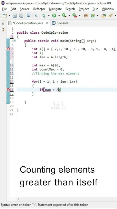 Counting the number of elements in an array greater than itself - YouTube