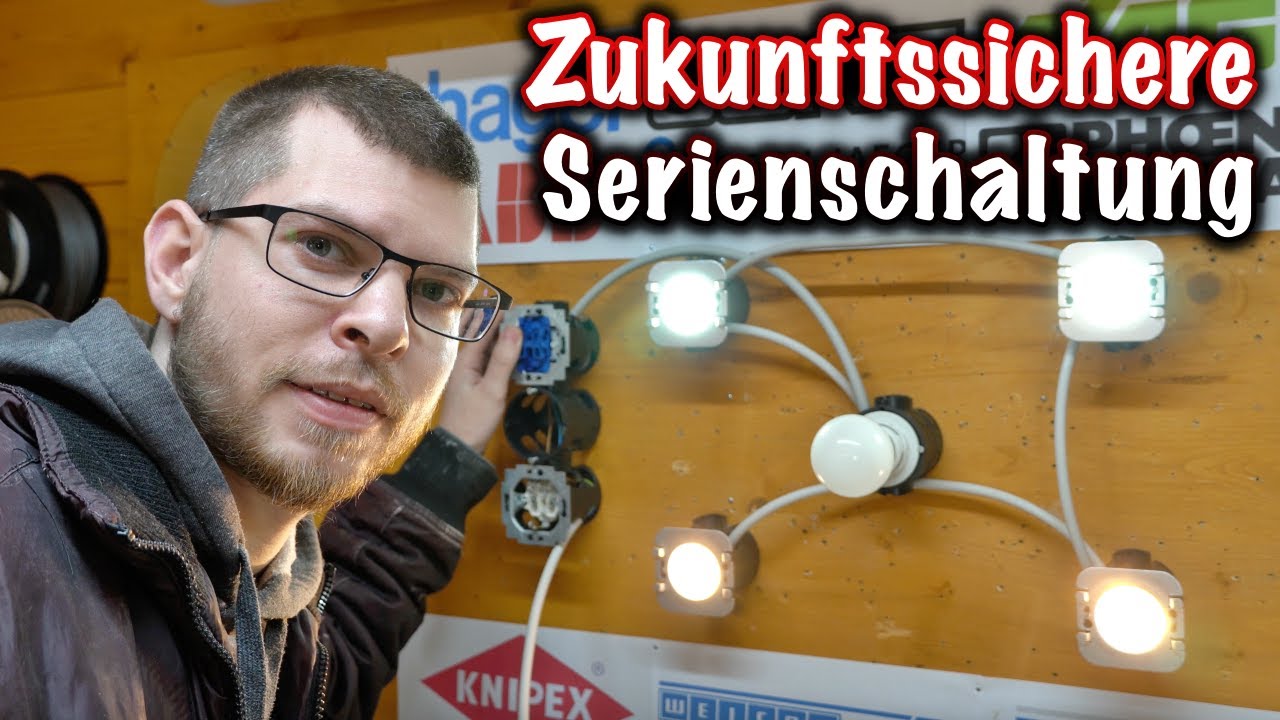 Serienschaltung mit 5-adriger Leitung verdrahten! ElektroM - YouTube
