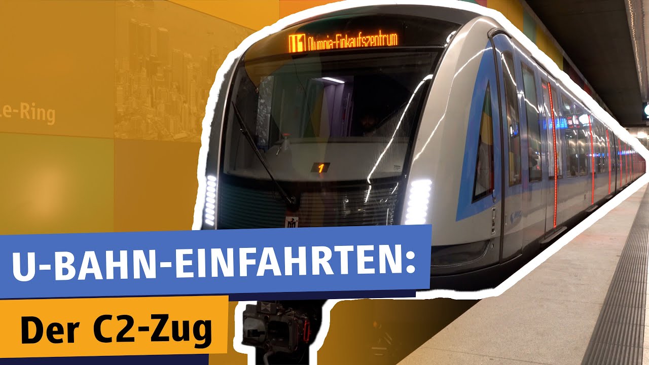 U-Bahn München: Einfahrten C2-Zug - YouTube