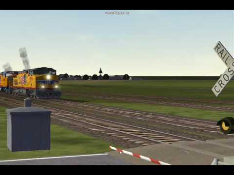 MSTS UP 9707 Leaving Stutgard, AR Headed for Memphis,TN With a Loaded Stack Train - YouTube