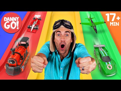 Planes, Trains, Race Cars + More! ✈️🚂🚔 | Vehicle Dance Compilation | Danny Go! Songs for Kids