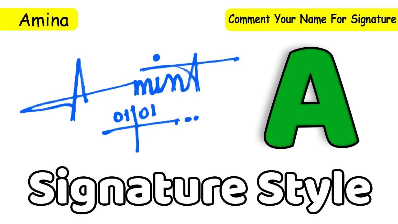 ️ Amina Name Signature Style Request Done - YouTube