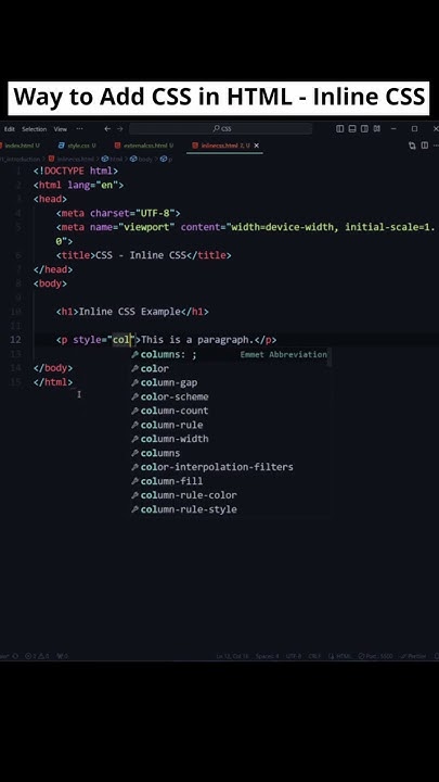 Master Inline CSS: Transform Your HTML Instantly! #csstutorial #codewithmayur - YouTube