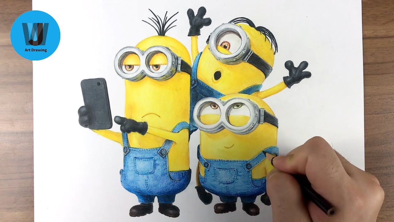 Minions(Stuart, Dave, Bob) - Colored pencils drawing [JWY Art Drawing ...