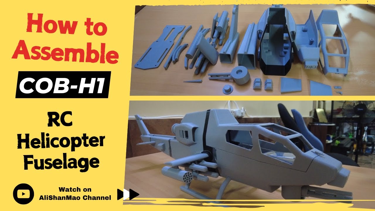 How to Assemble COB-H1 RC Helicopter Fuselage - YouTube