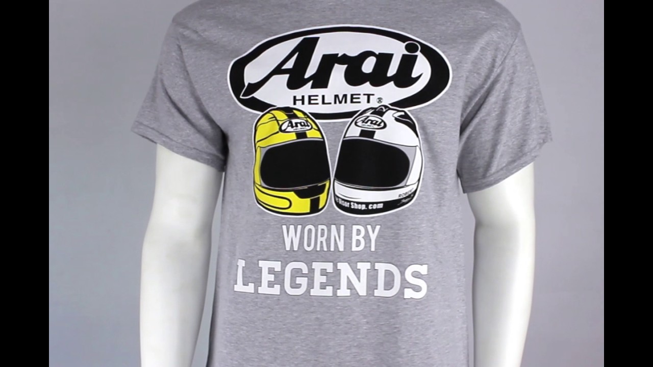 Arai Legends T-Shirt, Gildan Heavy Cotton Grey-TheVisorShop.com - YouTube