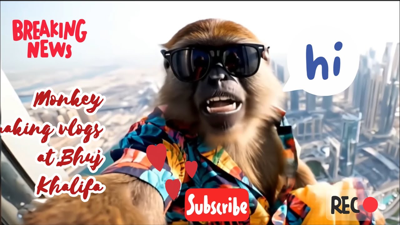 POV: Monkey Man Vlogging at Burj Khalifa 🐒📸 | AI-Generated Vlog by VEO ...