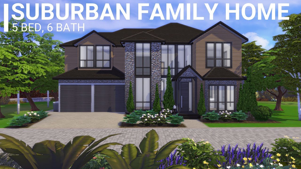 SUBURBAN FAMILY HOME | The Sims 4 Speed Build - YouTube