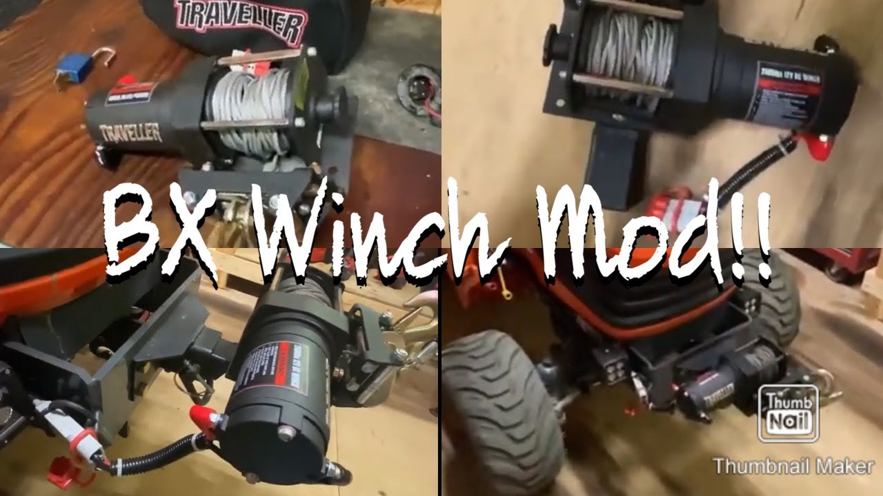 Kubota bx custom winch setup/MOD - YouTube