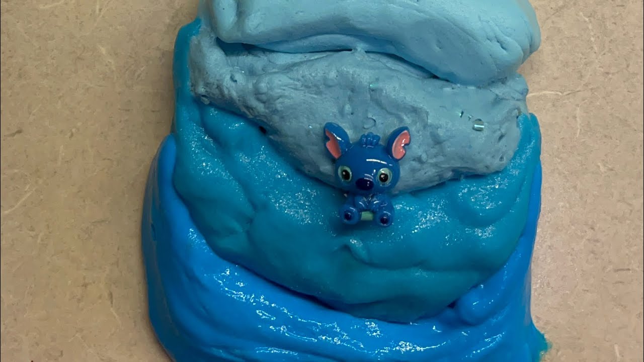 blue stitch slime 4 different colors 💙 - YouTube