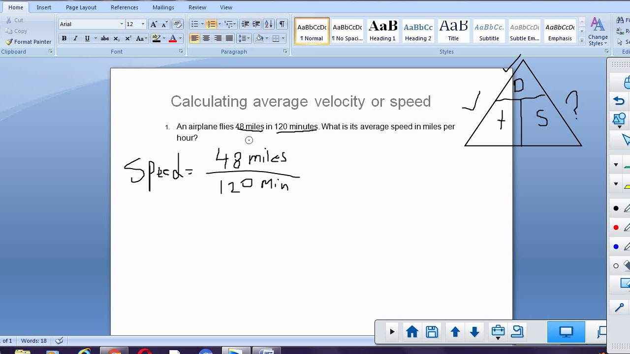 Calculating average velocity or speed - YouTube