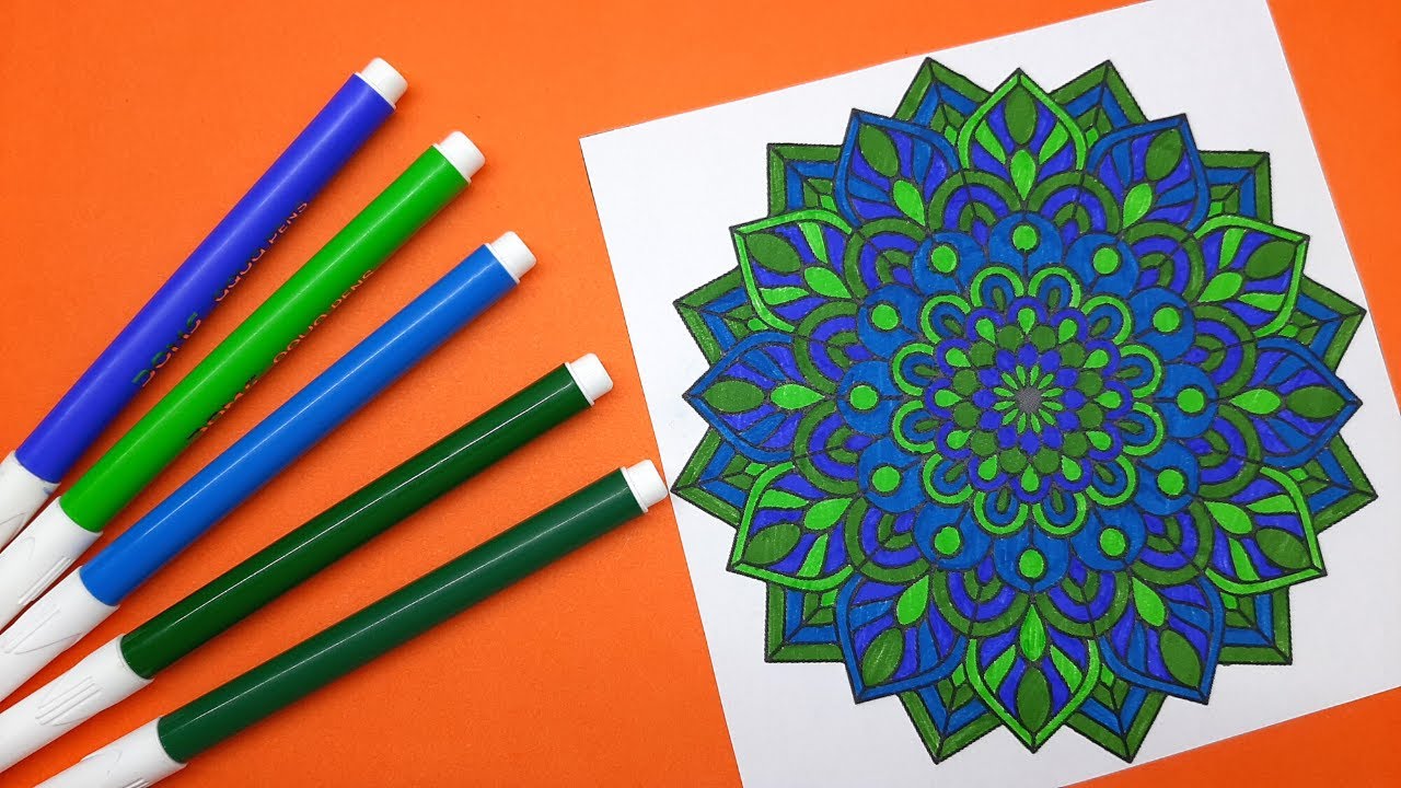 colorful mandala : colorful mandala art tutorial #tutorial - YouTube