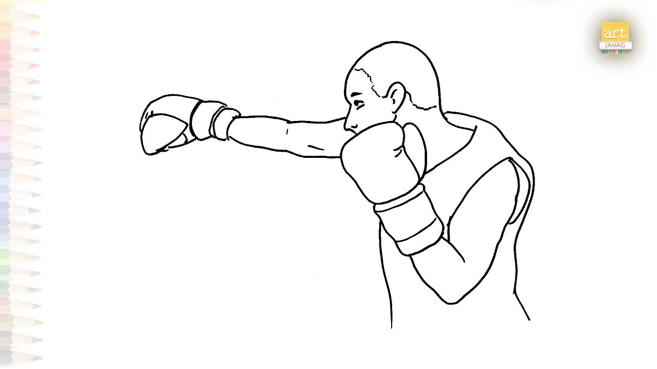 Boxer drawing easy | Art tutorial | How to draw Kick boxer step by step ...
