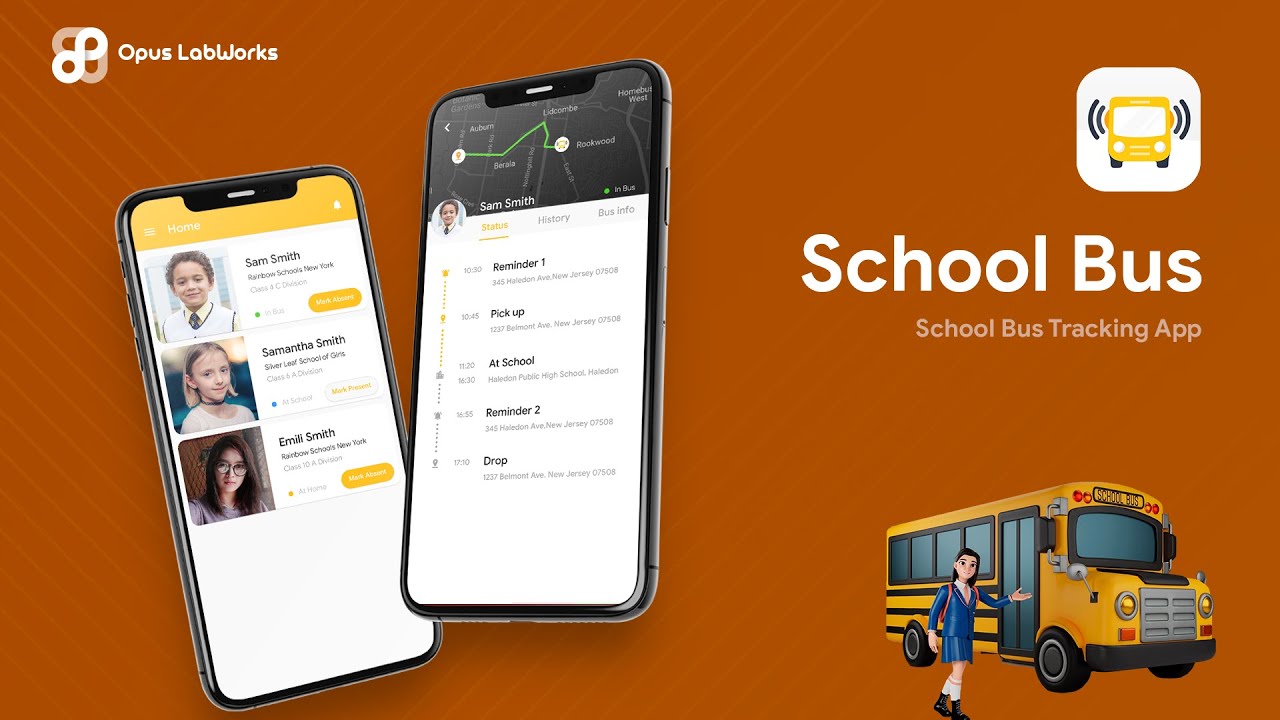 4 App Template | School Bus Tracking | Smart Tracking App | School Bus ...