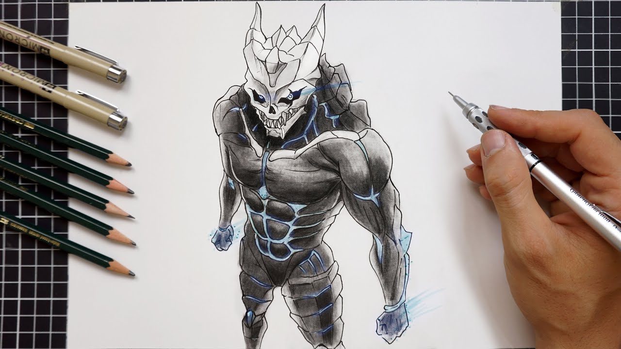 How To Draw Kaiju No. 8 | Easy Anime Drawing (step by step) - YouTube