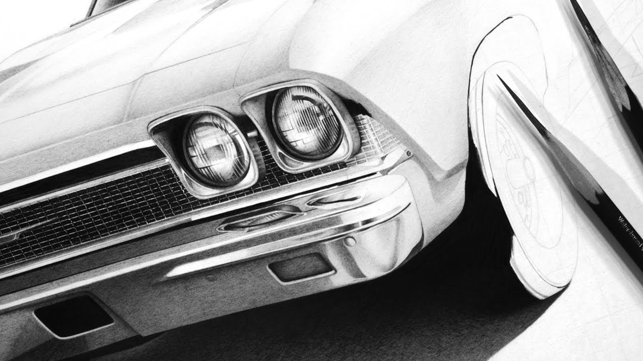 1968 Chevrolet Chevelle Malibu | Realistic Car Drawing - YouTube
