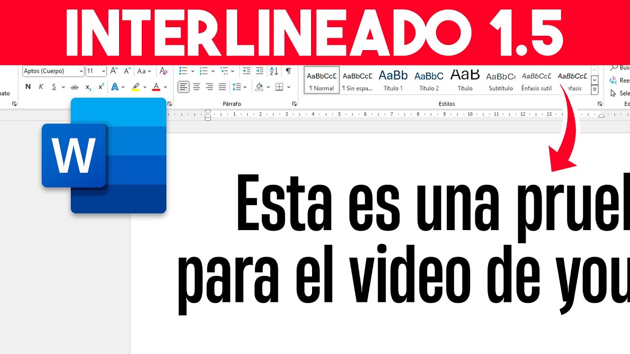 Como PONER INTERLINEADO en Word 1.5 (Guia Completa!) - YouTube