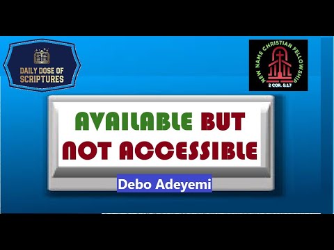 Available But Not Accessible - YouTube