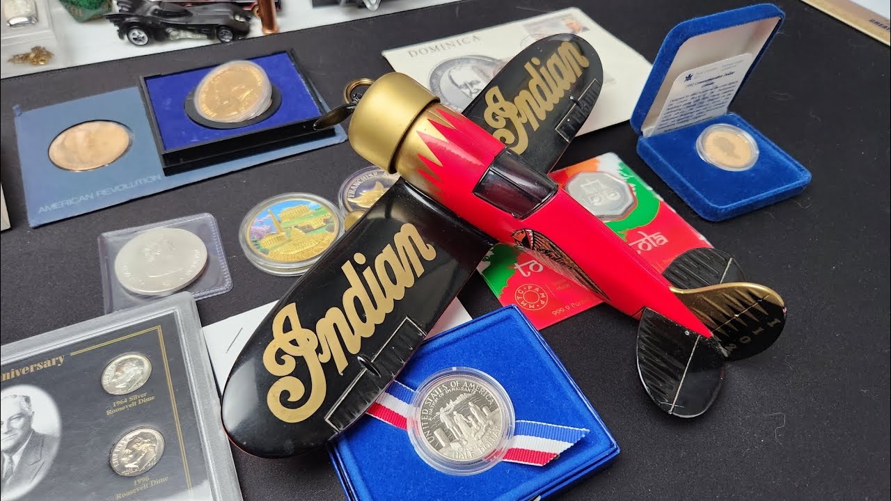 Indian Motorcycle Airplane Bank with silver coins currently for sale on ...