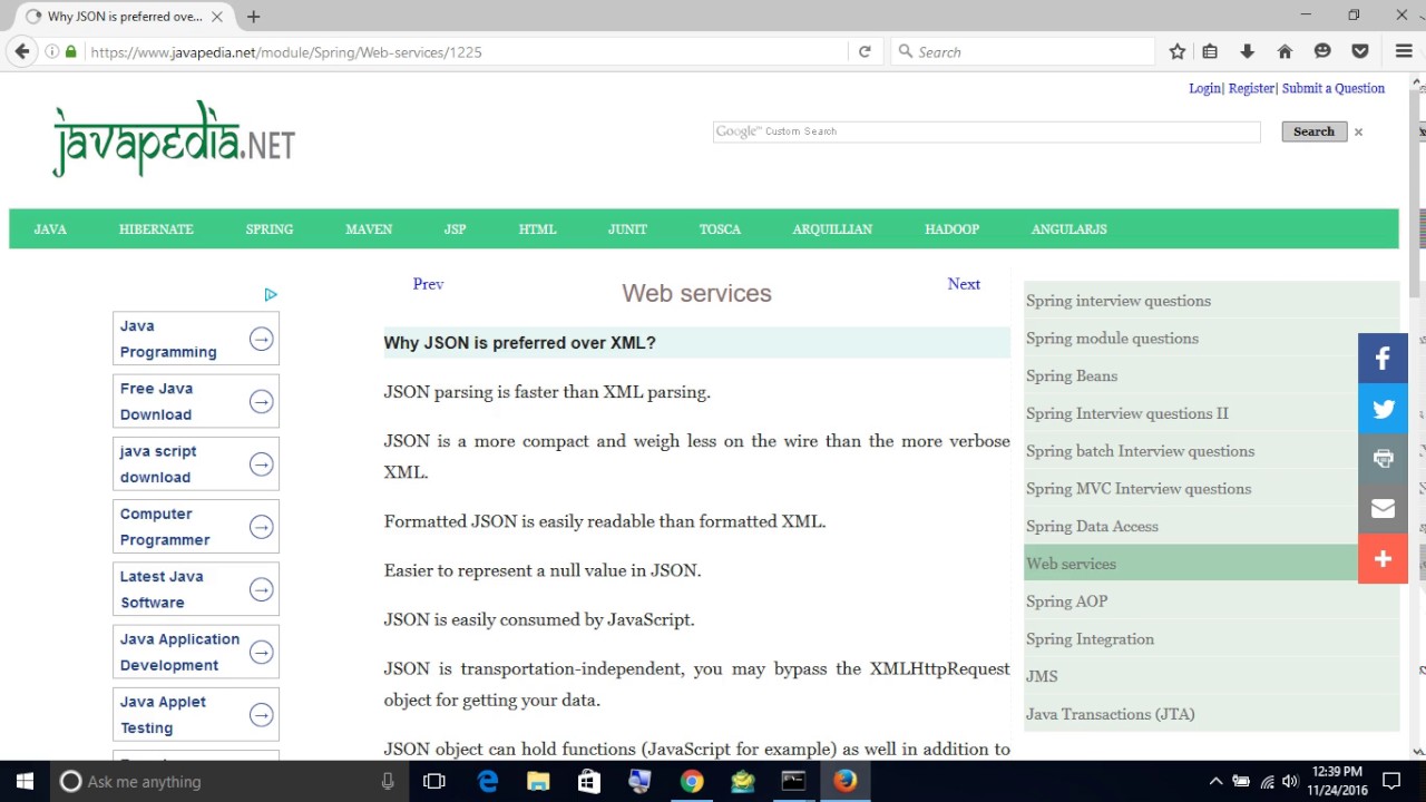 Why JSON is preferred over XML? | javapedia.net - YouTube