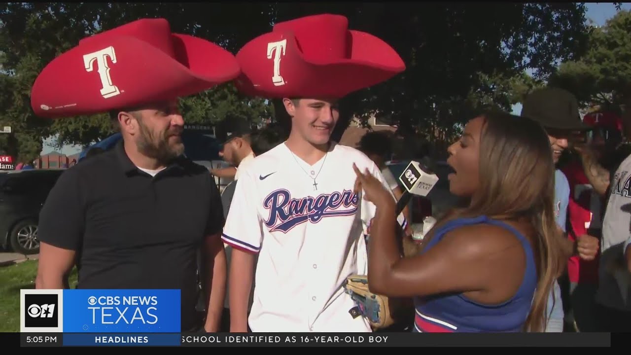 Rangers fans get hyped up ahead of Game 3 against the Astros - YouTube