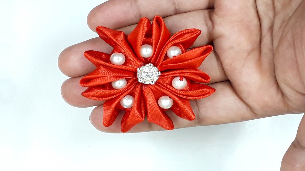 hand embroidery ribbon flower\ unique & creative ribbon flower work ...