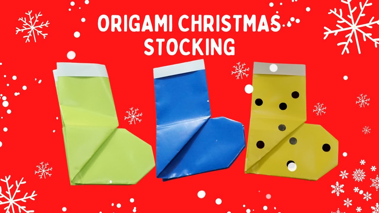 Origami Christmas Stocking | DIY Christmas Decorations - Easy - YouTube