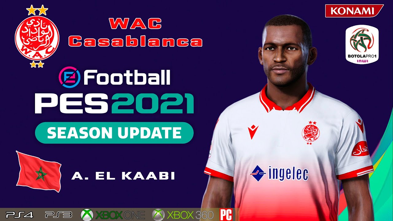 A. EL KAABI face+stats (WAC Casablanca) How to create in PES 2021 - YouTube