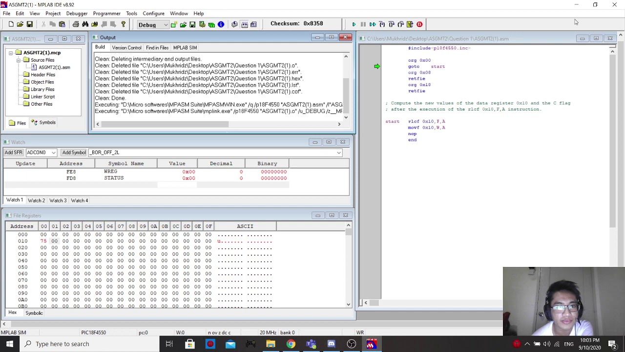 Understanding the use of C flag and rlcf in MPLAB IDE - YouTube