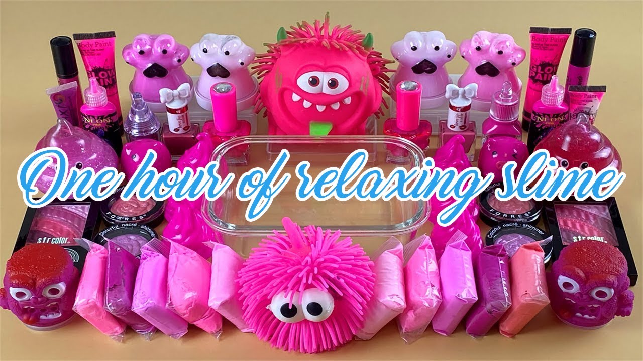 ASMR Slime 💙🌈🎉 One hour of relaxing slime video #20 Compilation video ...