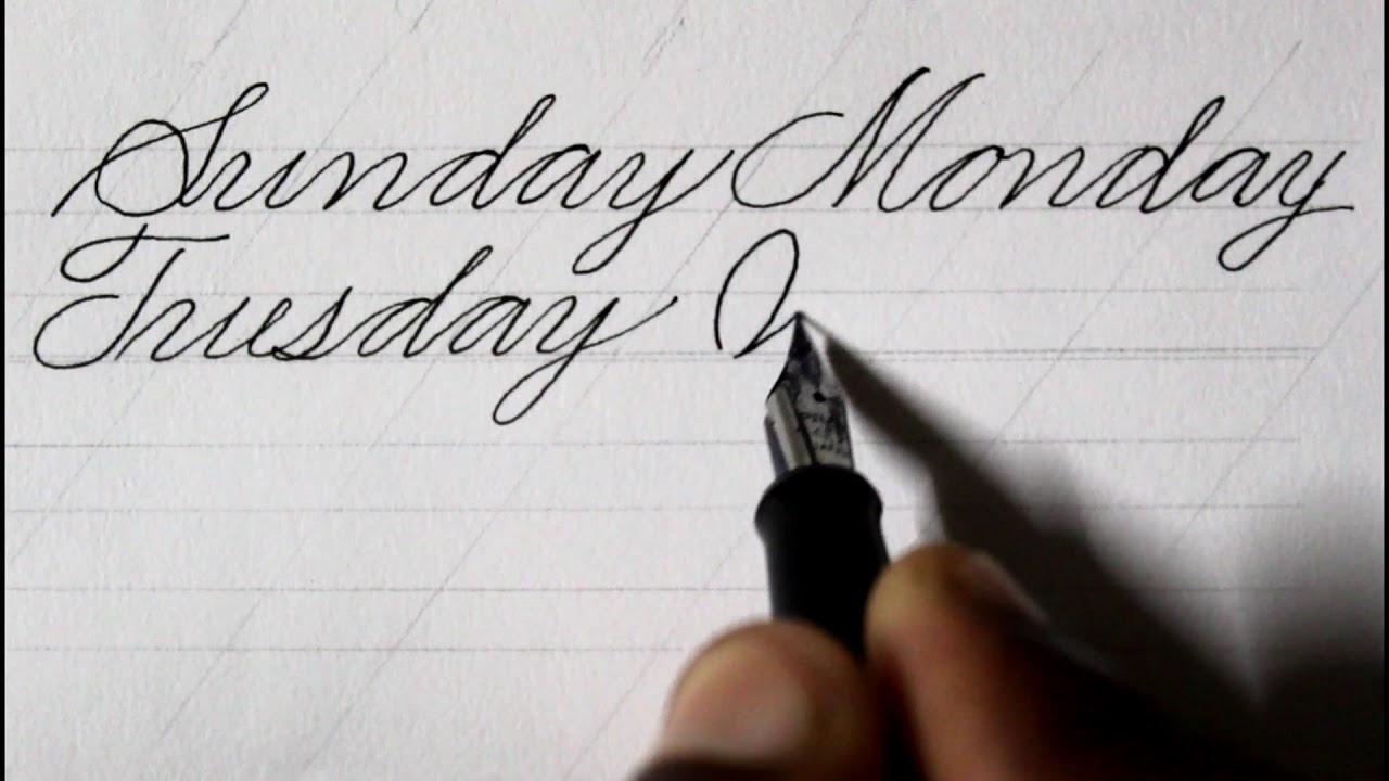 SUNDAY MONDAY करसिव राइटिंग Learn Calligraphy and Cursive writing ...