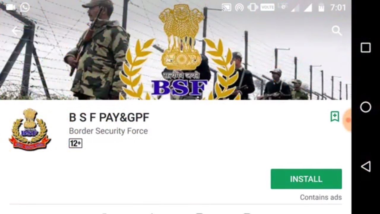 #BSF Pay & GPF Mobile App, ऐसा मोबाइल App जिसमें मिलेगी Salary/Pension ...