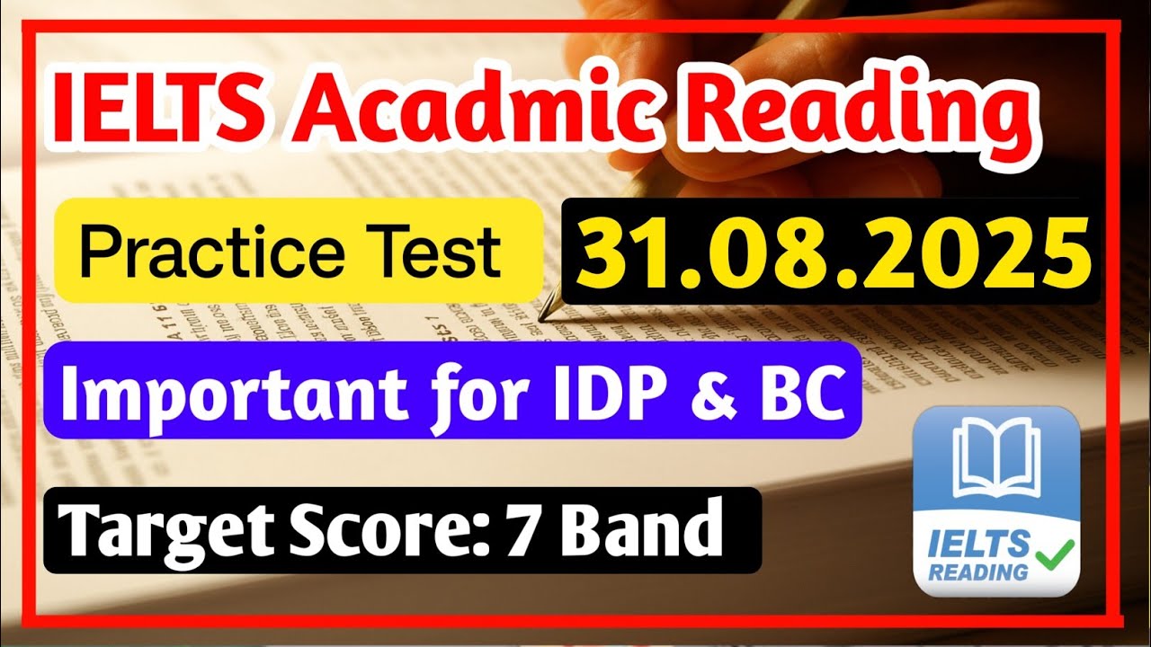 IELTS Reading Practice Test 2025 With Answers | 31.08.2025 | IELTS ...