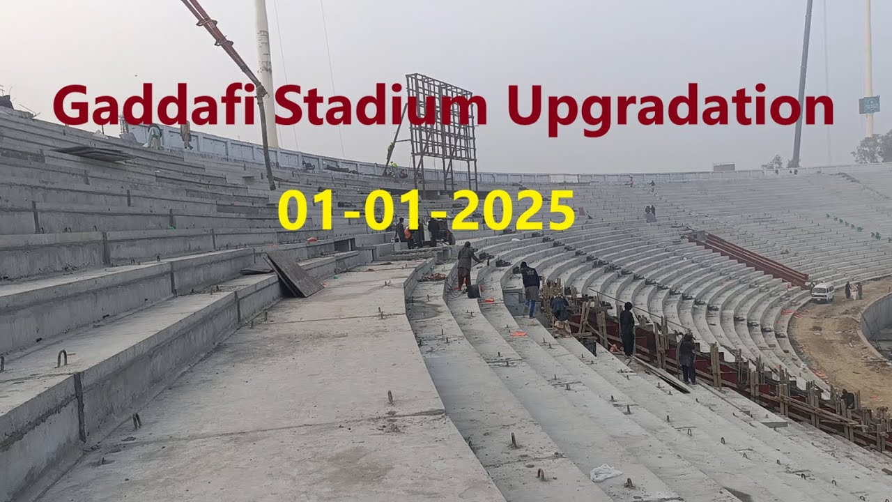 Gaddafi Stadium Upgradation| | Fixing of Chairs| 01 01 2025 - YouTube