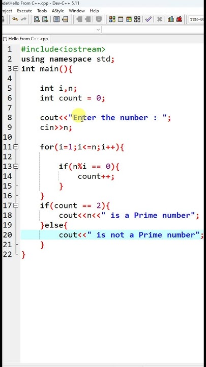 C++ Prime Number logic 1 - YouTube