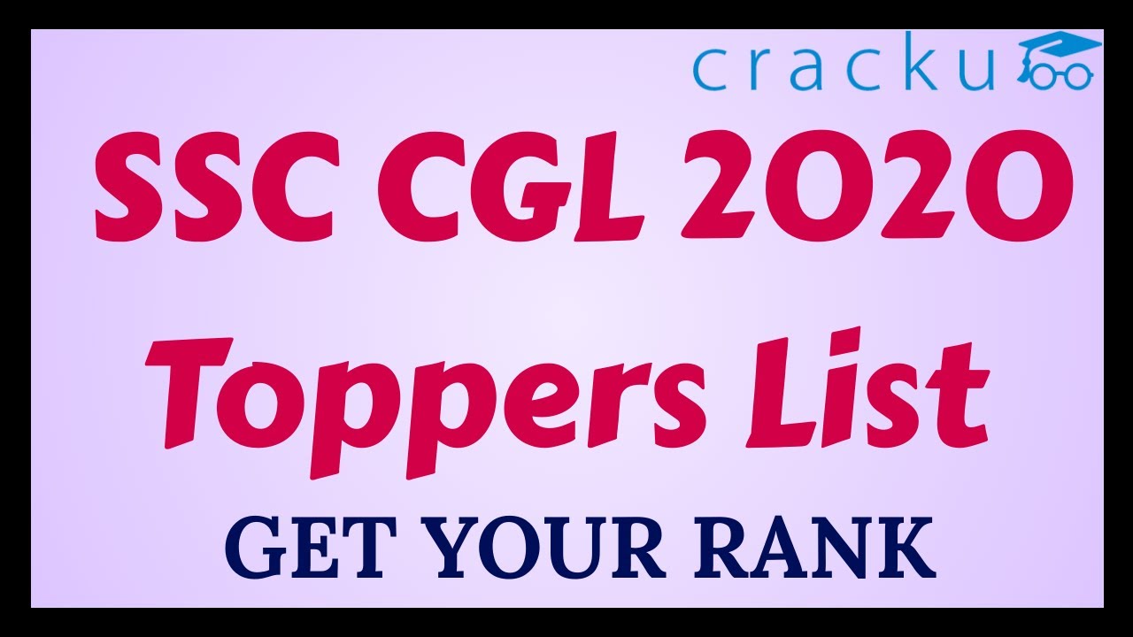 SSC CGL 2020 Toppers List - Get your Rank - YouTube