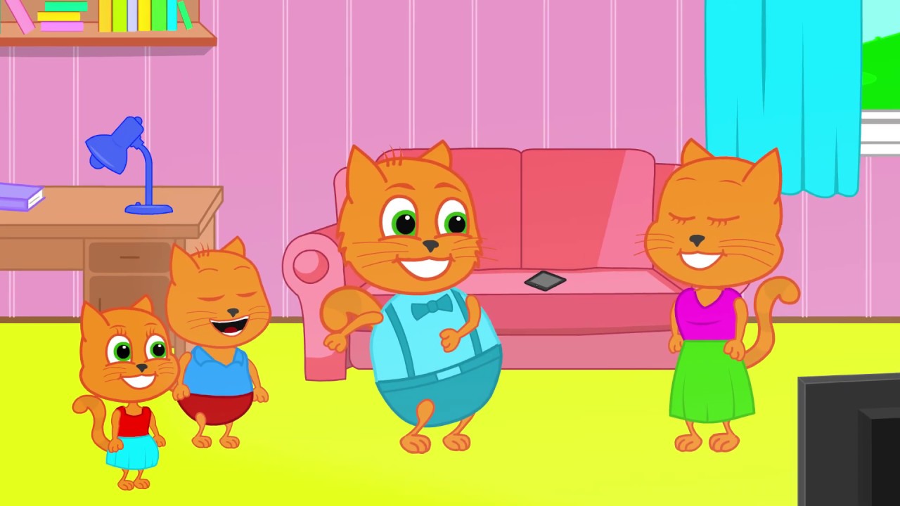 Cats Family in English - Family Dance Cartoon for Kids - YouTube