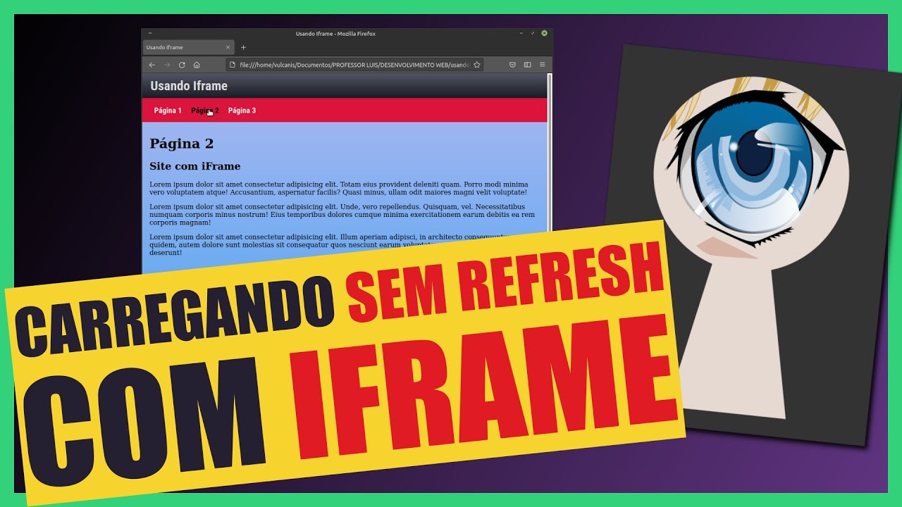 CARREGAMENTO SEM REFRESH APENAS COM HTML [usando iframe] - YouTube