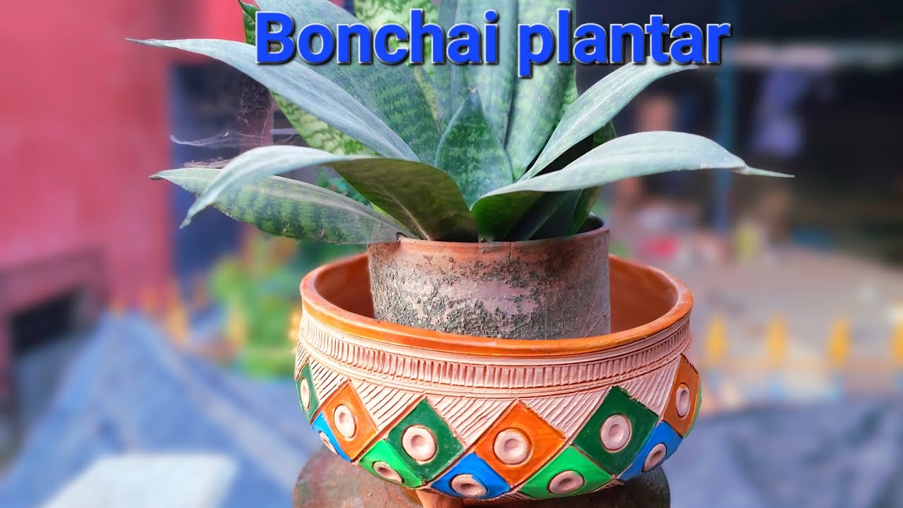 How to make Terracotta Bonchai planter with clay - YouTube