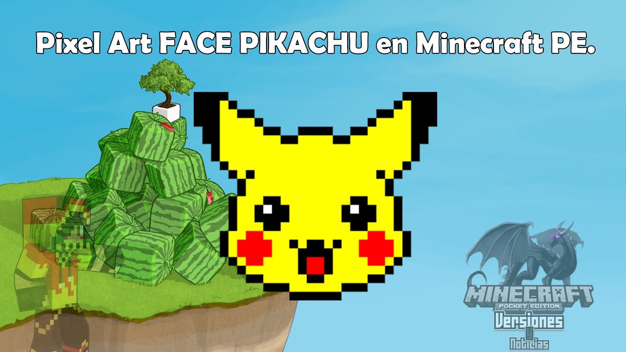 Pixel ART FACE PIKACHU | #2 | Minecraft PE | - YouTube
