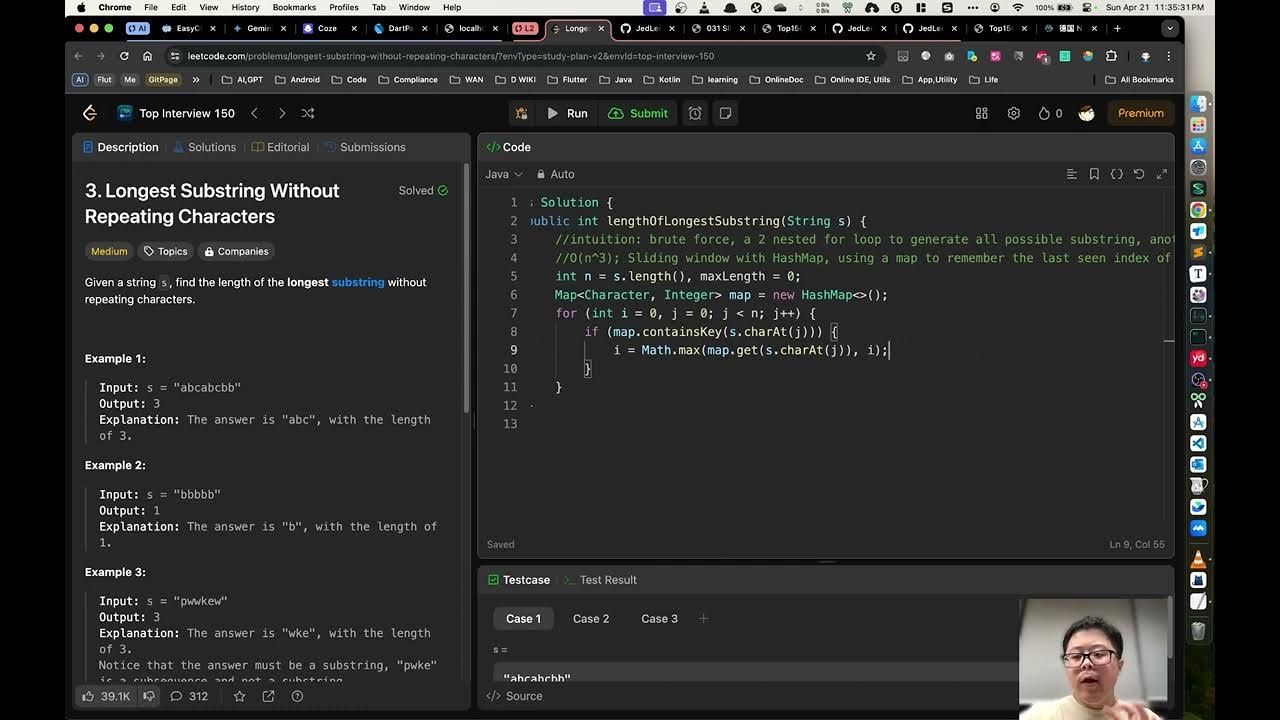 LeetCode Quick Review Vlog: Problem 3 - Longest Substring Without Repeating Characters - YouTube